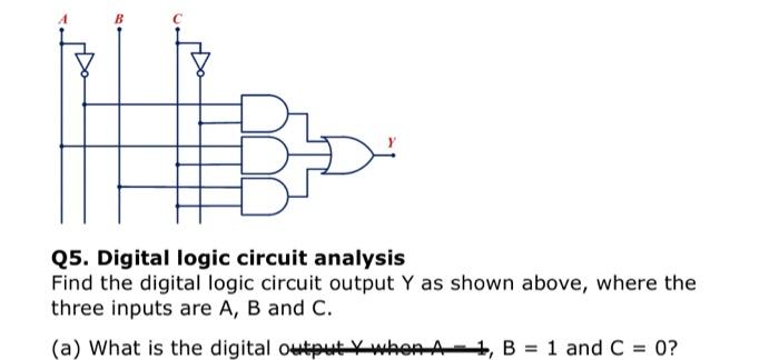 Solved Q5. Digital logic circuit analysis Find the digital | Chegg.com