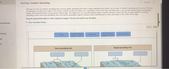 10 Geo Tutor: Seafloor Spreading 8 of 12 Although all | Chegg.com