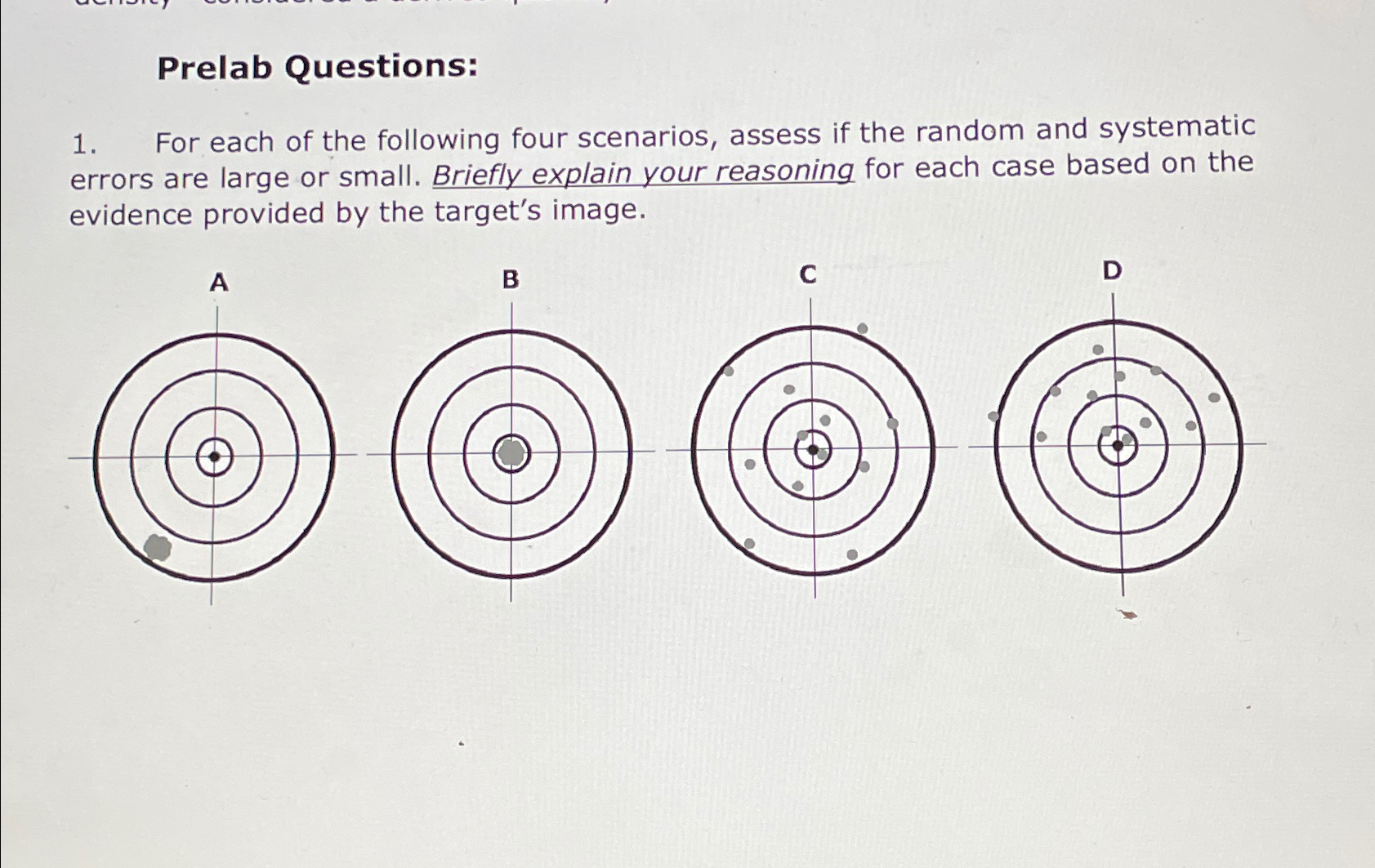 Solved Prelab Questions:For each of the following four | Chegg.com