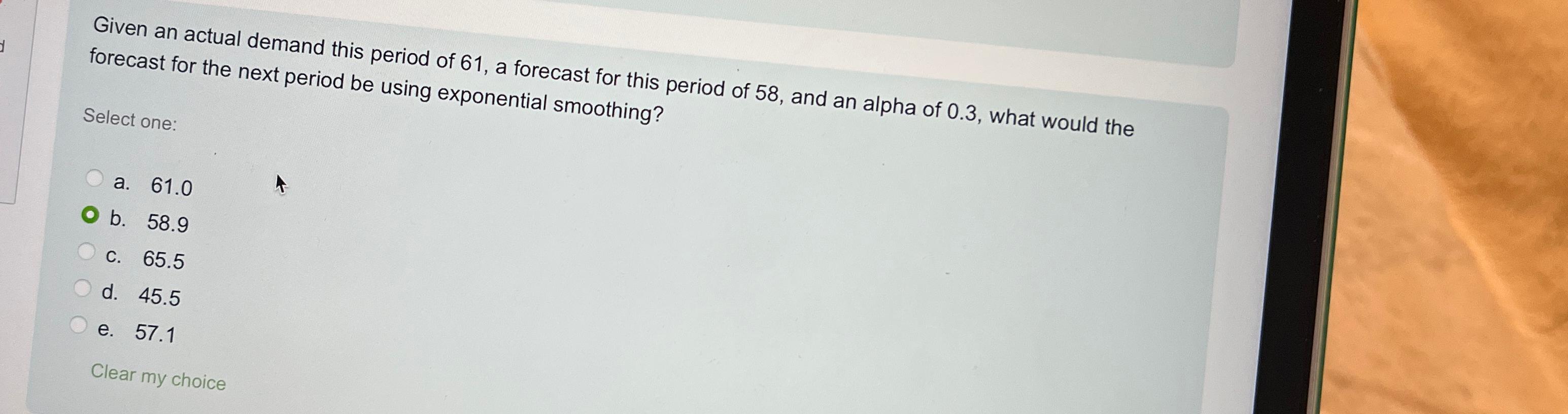 Solved Given an actual demand this period of 61 , ﻿a | Chegg.com