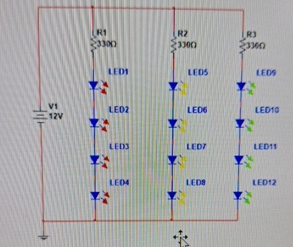 Solved The electrical circuit with LED diodes in | Chegg.com