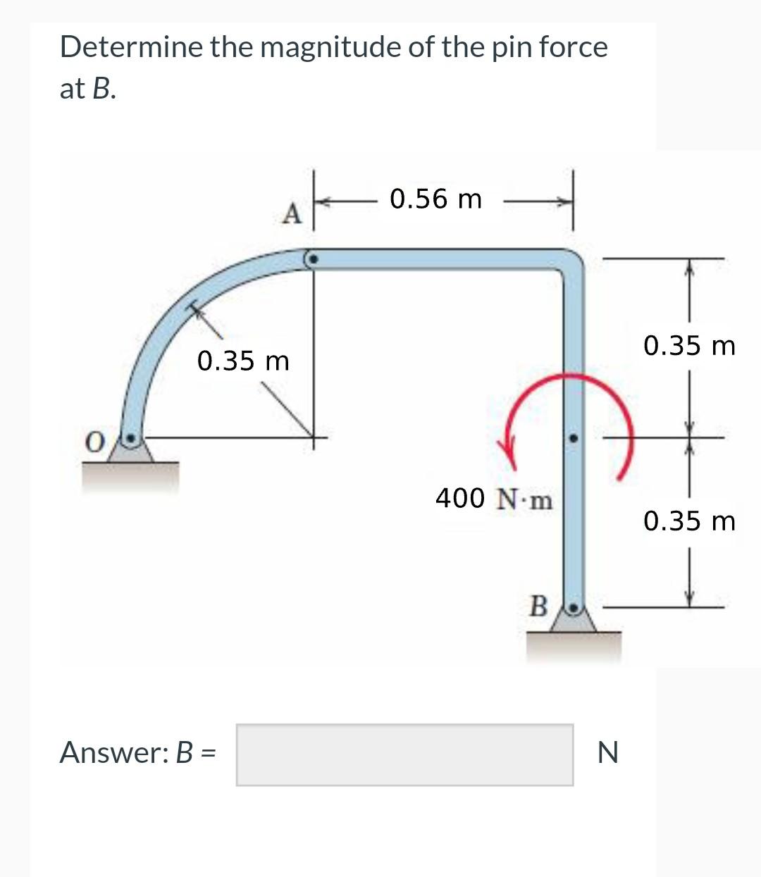 Solved Determine The Magnitude Of The Pin Force At B