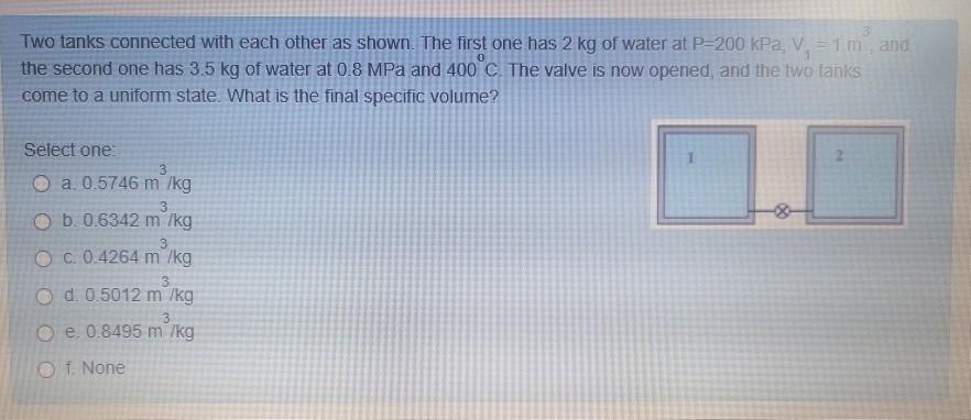 Solved Two tanks connected with each other as shown. The | Chegg.com
