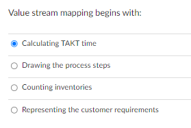 Solved Value stream mapping begins with: | Chegg.com