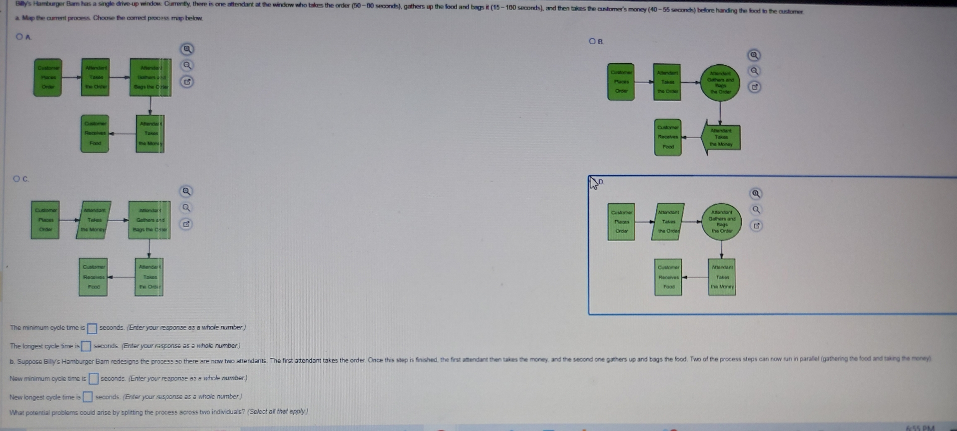 Solved Bly's Hamurger Barn has a single drive-up window. | Chegg.com