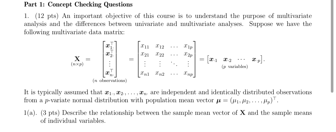 Solved Part 1: Concept Checking Questions(12 ﻿pts) ﻿An | Chegg.com