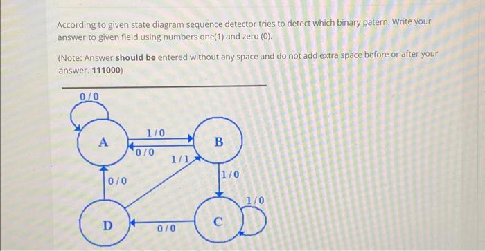 Solved According to given state diagram sequence detector | Chegg.com
