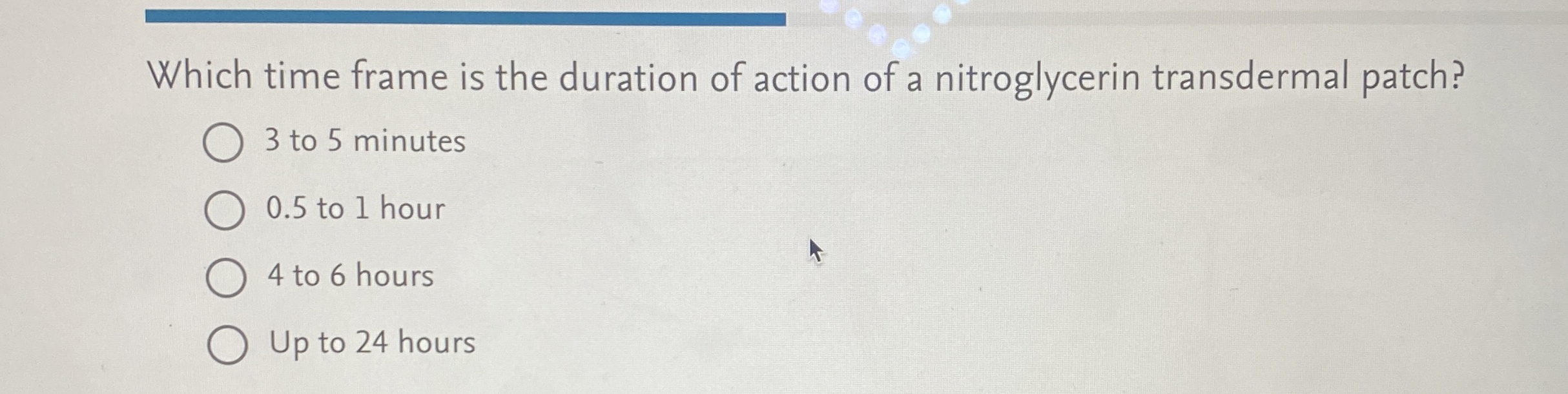 Solved Which time frame is the duration of action of a | Chegg.com