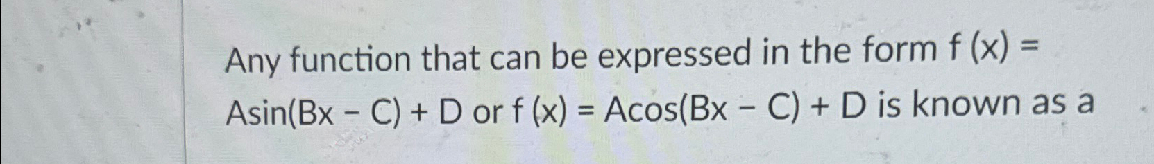 Solved Any function that can be expressed in the form f(x)= | Chegg.com