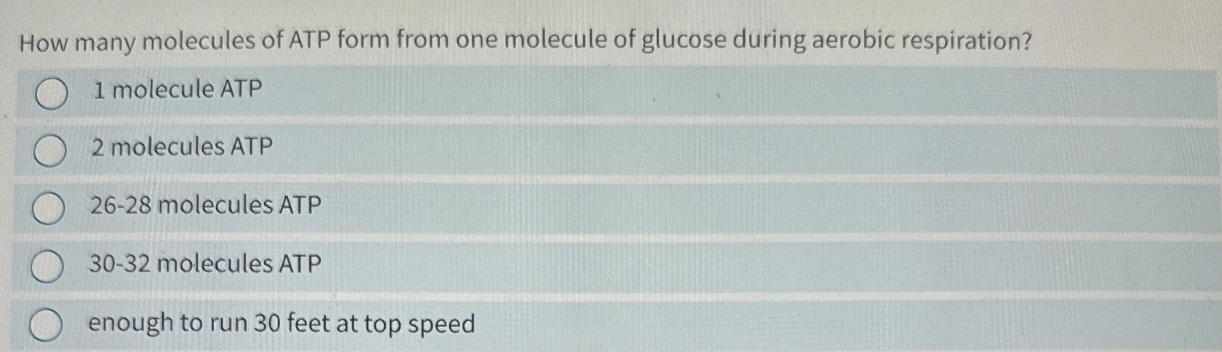 Solved How many molecules of ATP form from one molecule of | Chegg.com