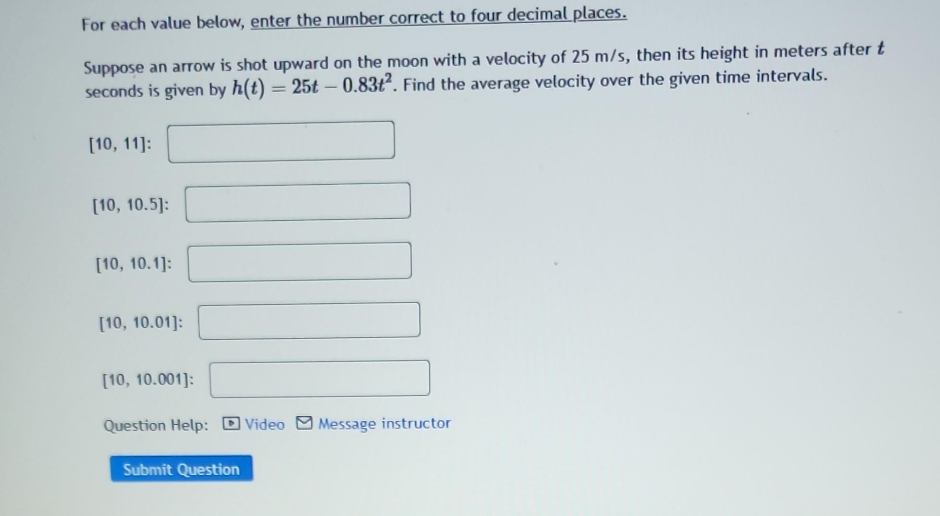 Solved For each value below, enter the number correct to | Chegg.com