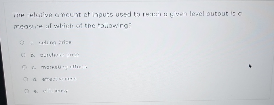 Solved The relative amount of inputs used to reach a given | Chegg.com