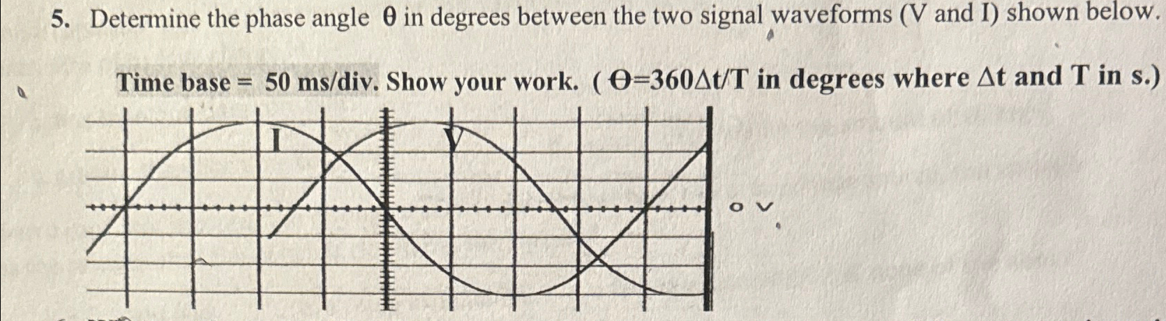 Solved Determine the phase angle θ ﻿in degrees between the | Chegg.com