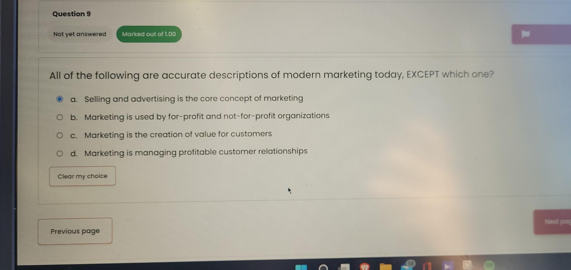 Solved The process of dividing a market into distinct groups | Chegg.com