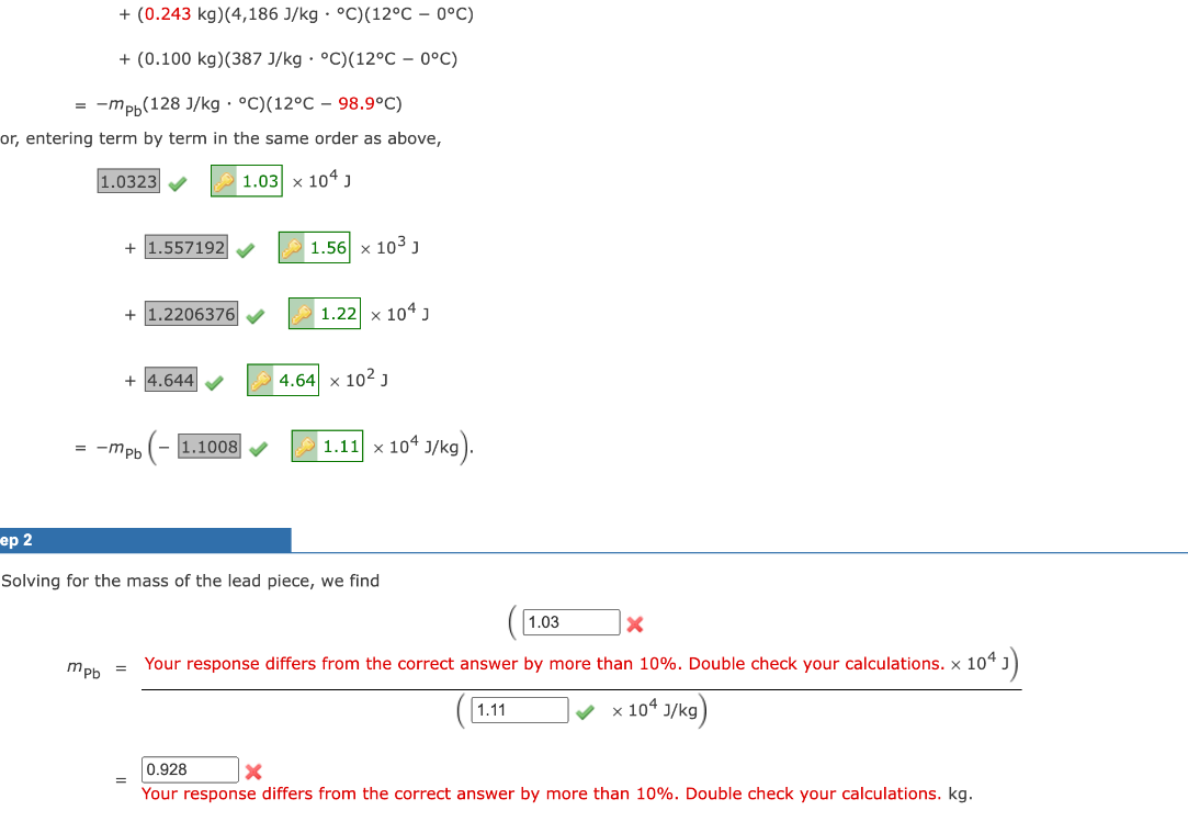 Solved Solve the step 2 ﻿:A 31.0-g ice cube floats in 243 ﻿g | Chegg.com