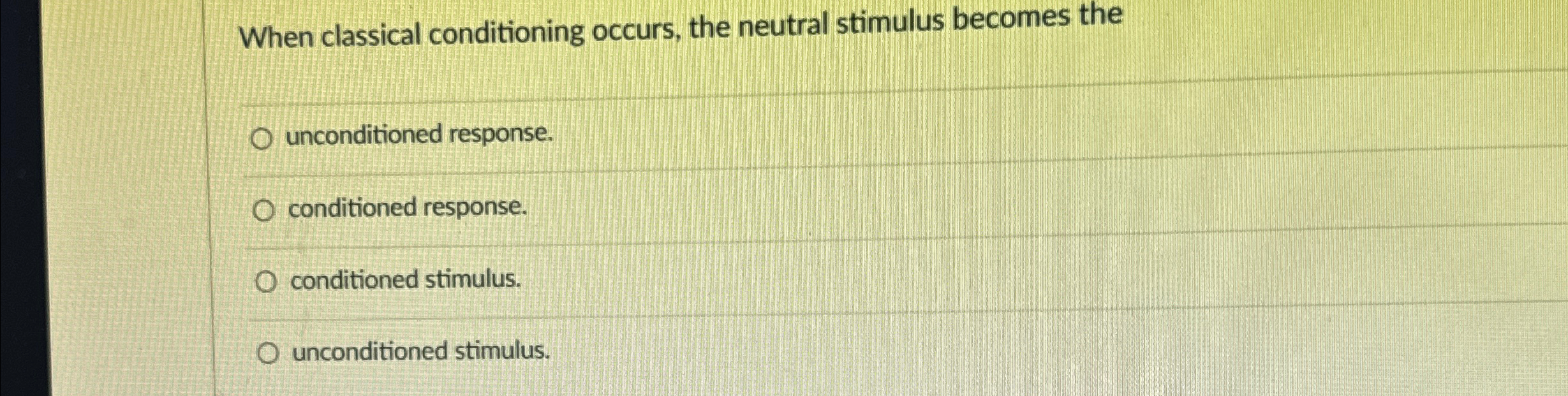 Solved When classical conditioning occurs, the neutral | Chegg.com