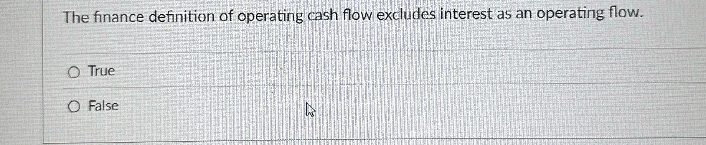 Solved The finance definition of operating cash flow | Chegg.com