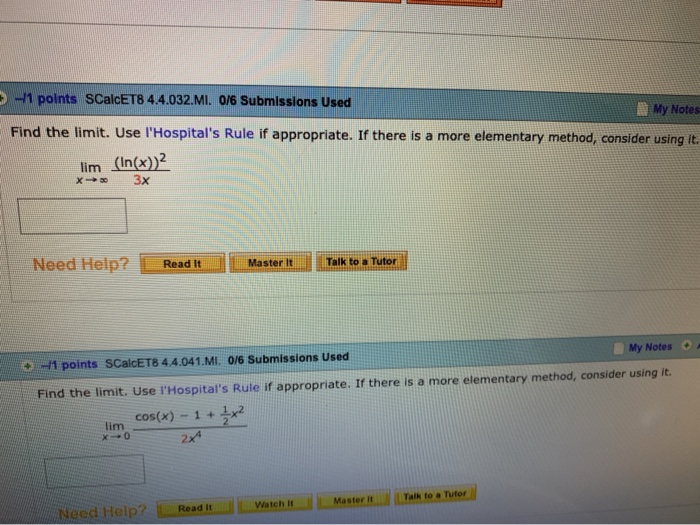 Solved - points SCalcET8 4.4.032.MI. 0/6 Submissions Used My | Chegg.com