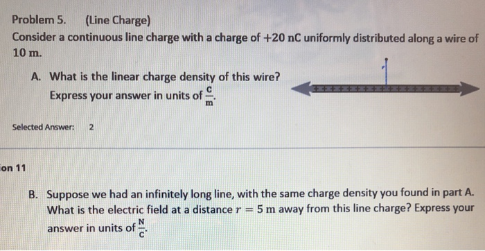 Solved Problem 5. (Line Charge) Consider a continuous line | Chegg.com