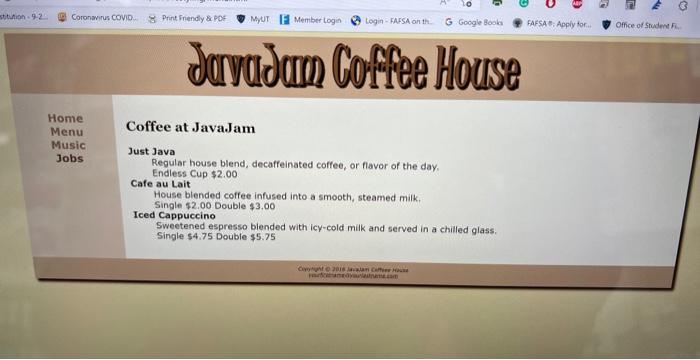 Solved donyaderse Corment HouseMusic at Java.Jam The first | Chegg.com