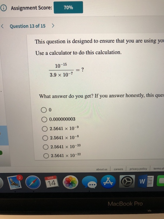 Solved Assignment Score: 70% Question 13 of 15 > This | Chegg.com