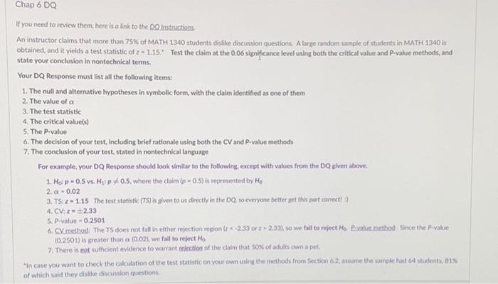 Solved Chap 6 DQ If you need to review them, here is a link | Chegg.com
