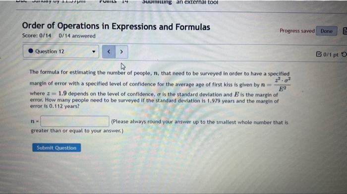 Solved The formula for estimating the number of people, n, | Chegg.com