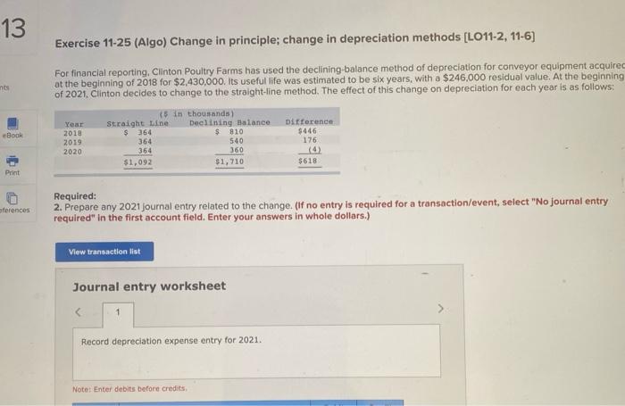 Solved 11 Part 1 of 2 Required information Exercise 11-23 | Chegg.com