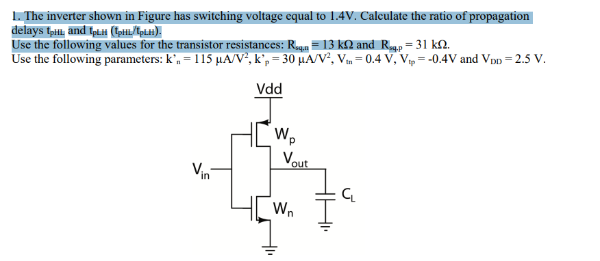 Solved Calculate the number of inverters in the chain of | Chegg.com