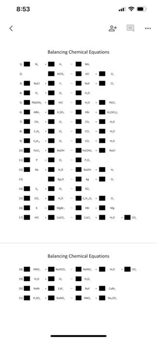 Solved Balancing Chemical Equations Balancing Chemical | Chegg.com