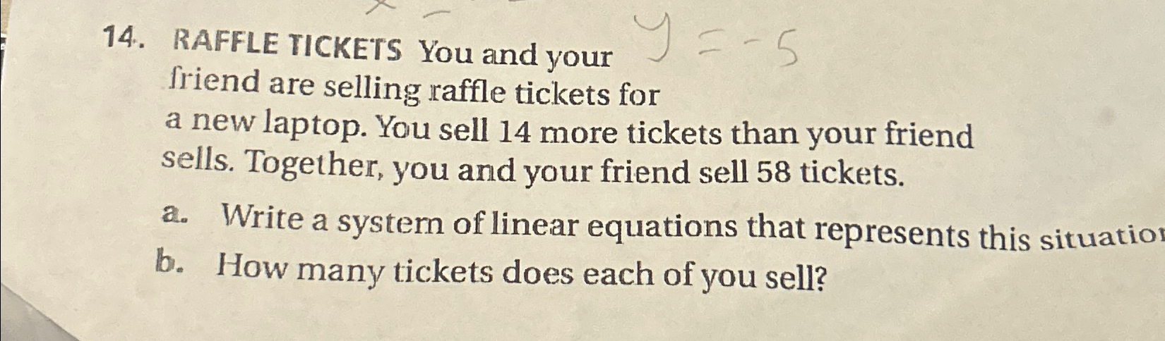 Solved RAFFLE TICKETS You and your friend are selling raffle | Chegg.com