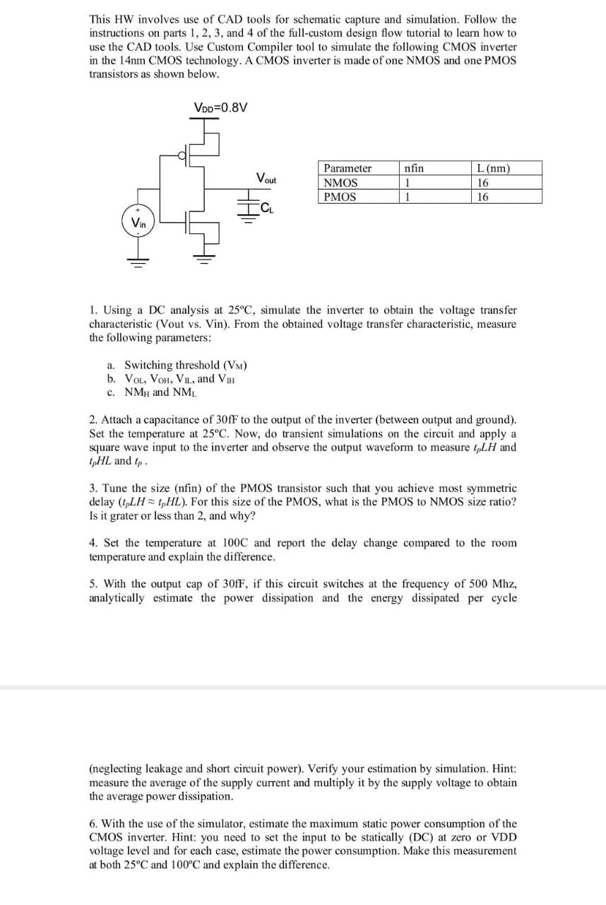 Solved This HW involves use of CAD tools for schematic | Chegg.com