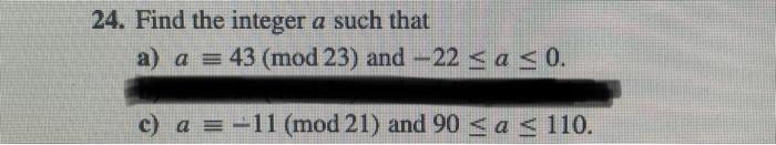 Solved 20. Evaluate these quantities. a) –17 mod 2 d) 199 | Chegg.com