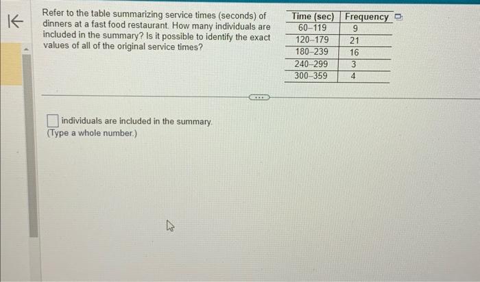 Solved Refer to the table summarizing service times | Chegg.com