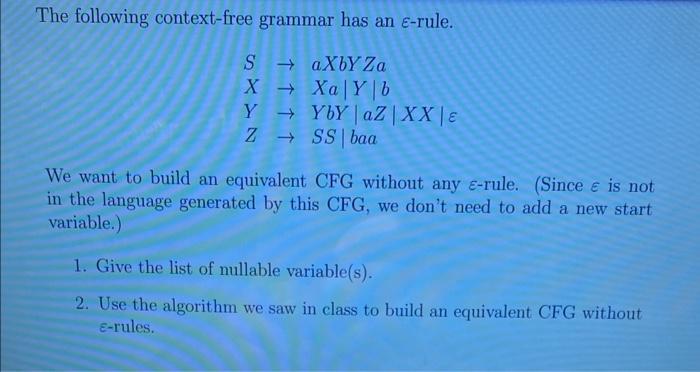 Solved The following context-free grammar has an ε-rule. | Chegg.com