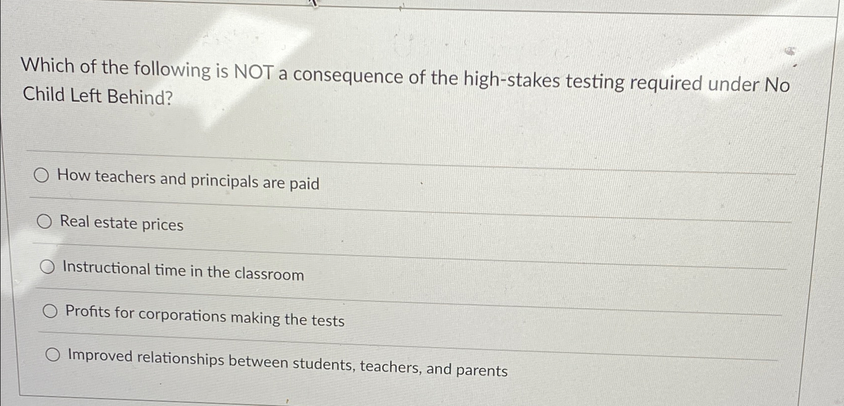 Solved Which of the following is NOT a consequence of the | Chegg.com