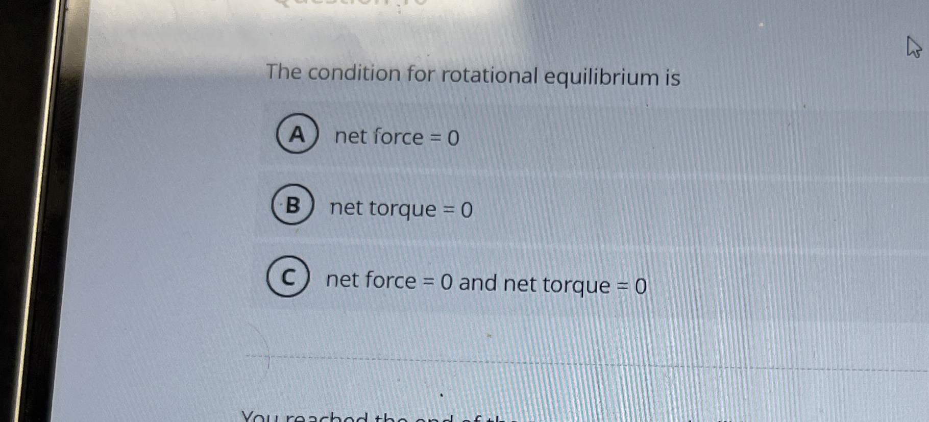 High Quality SOLUTION The condition for rotational equilibrium isnet force | Chegg.com