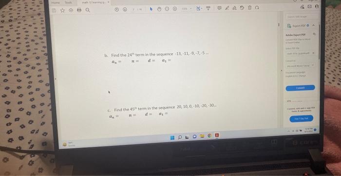 Solved Use the formula for arithmetic sequences to determine | Chegg.com