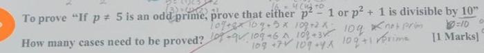 Solved To prove "If p =5 is an odd prime, prove that either | Chegg.com
