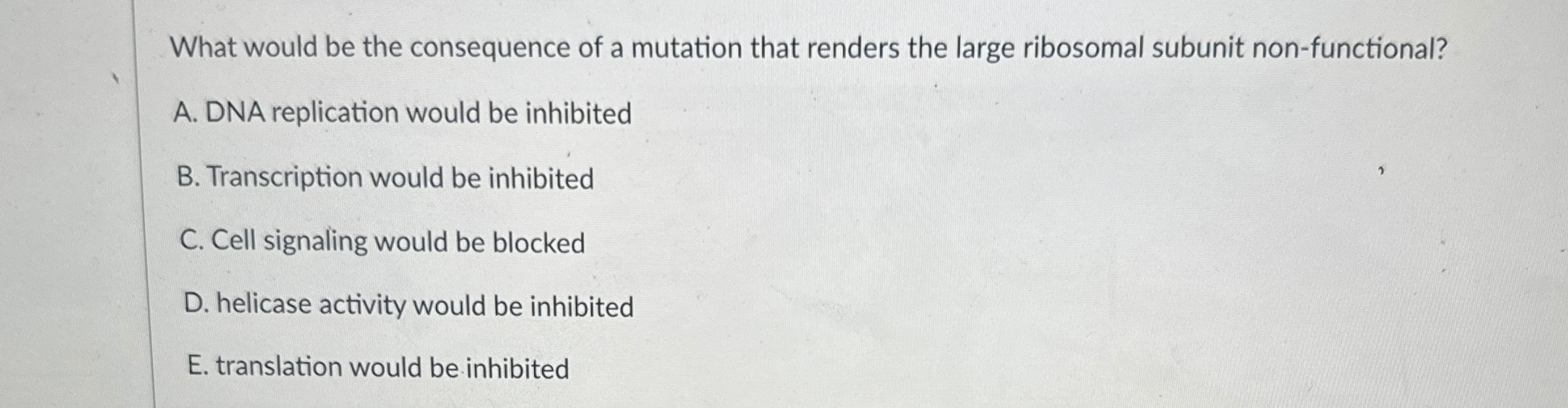 Solved What would be the consequence of a mutation that | Chegg.com