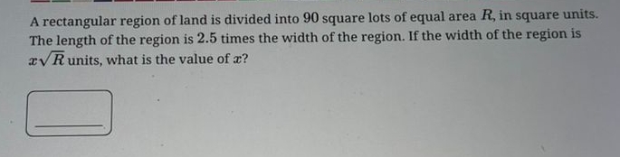 Solved A rectangular region of land is divided into 90 | Chegg.com