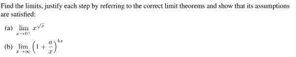 Solved Find the limits, ﻿justify each step by ﻿referring to | Chegg.com