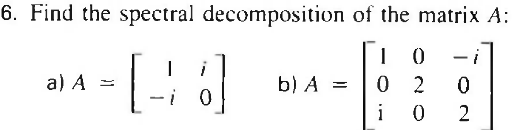 Solved Find the spectral decomposition of the matrix A | Chegg.com