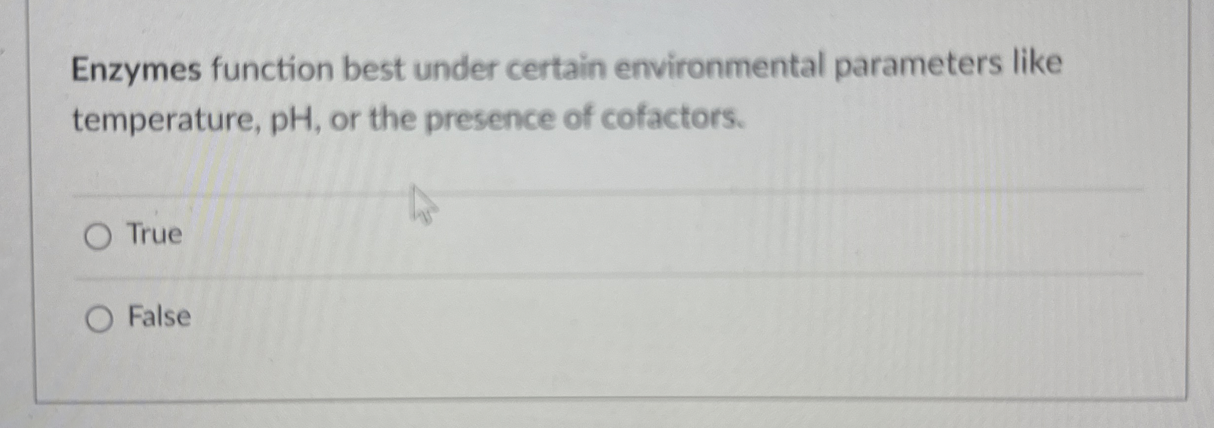 Solved Enzymes function best under certain environmental | Chegg.com