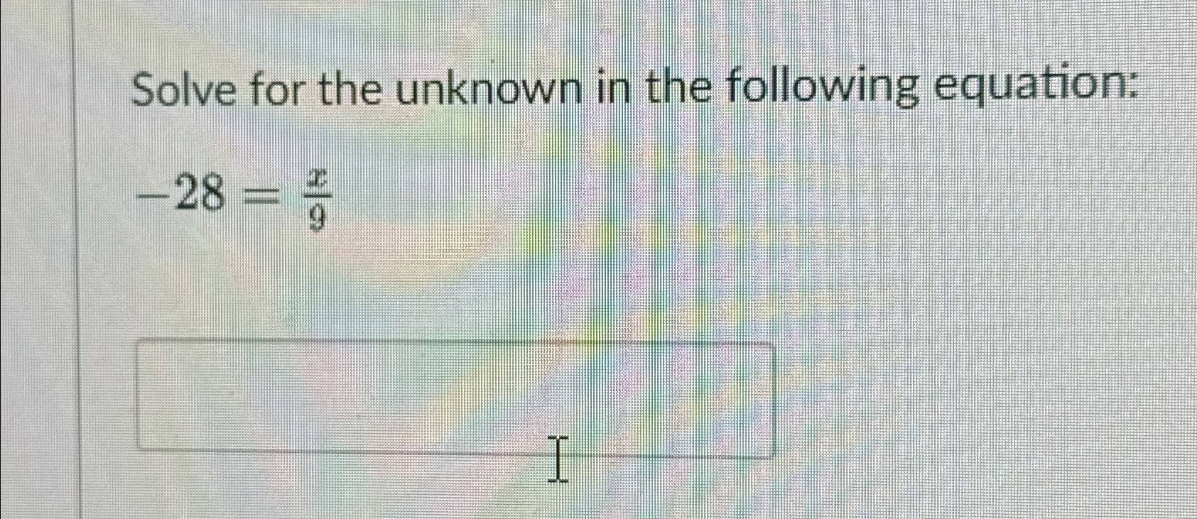 Solved Solve for the unknown in the following | Chegg.com