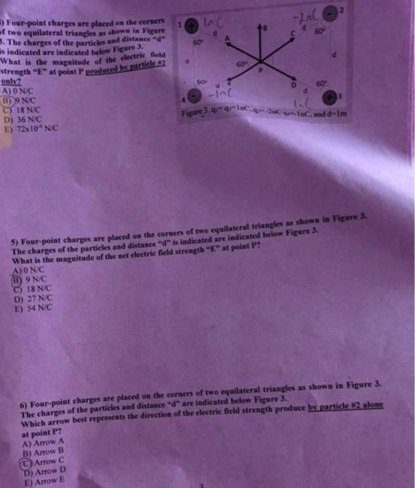 Solved Four-point charges are placed on the corners of two | Chegg.com