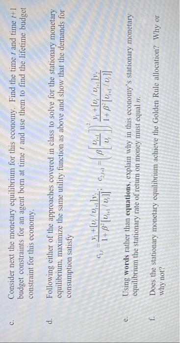 Solved Consider a two-period-lived overlapping generations | Chegg.com