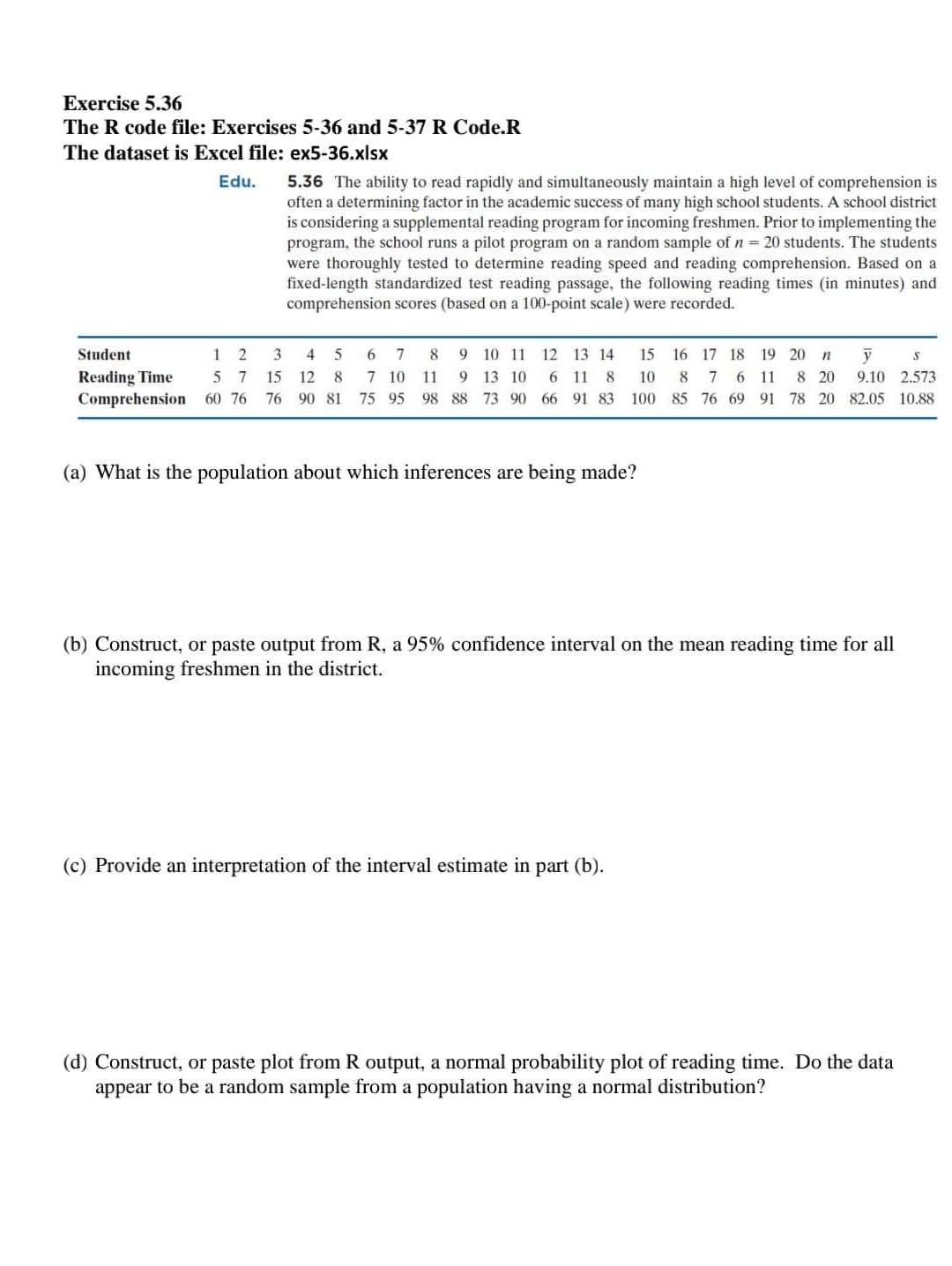 Solved Exercise 5.36 The \\( R \\) code file: Exercises 5-36 | Chegg.com