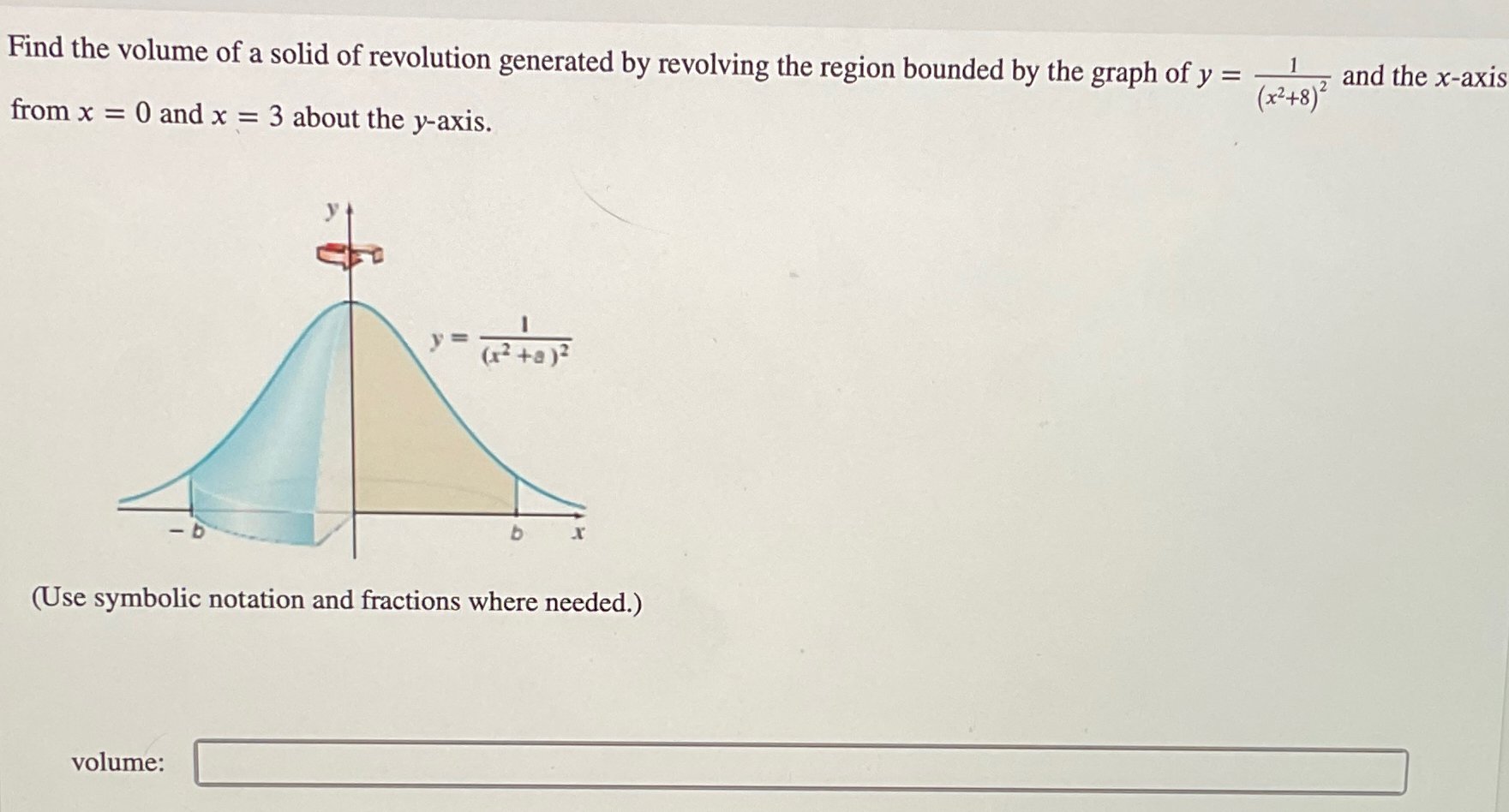 Solved Find the volume of a solid of revolution generated by | Chegg.com