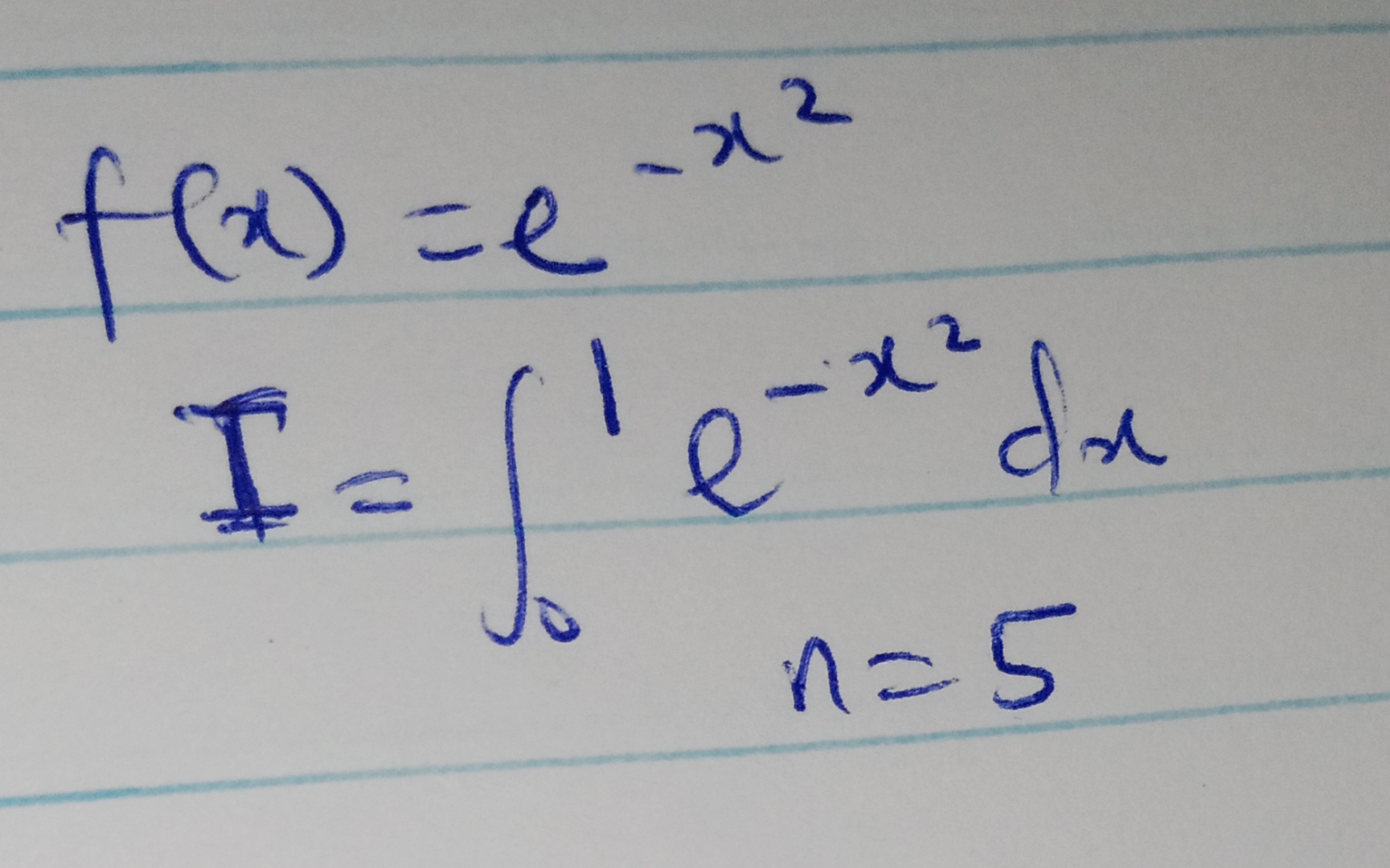 Solved F X E X2i ∫01e X2dxn 5solve Using The Rectangular